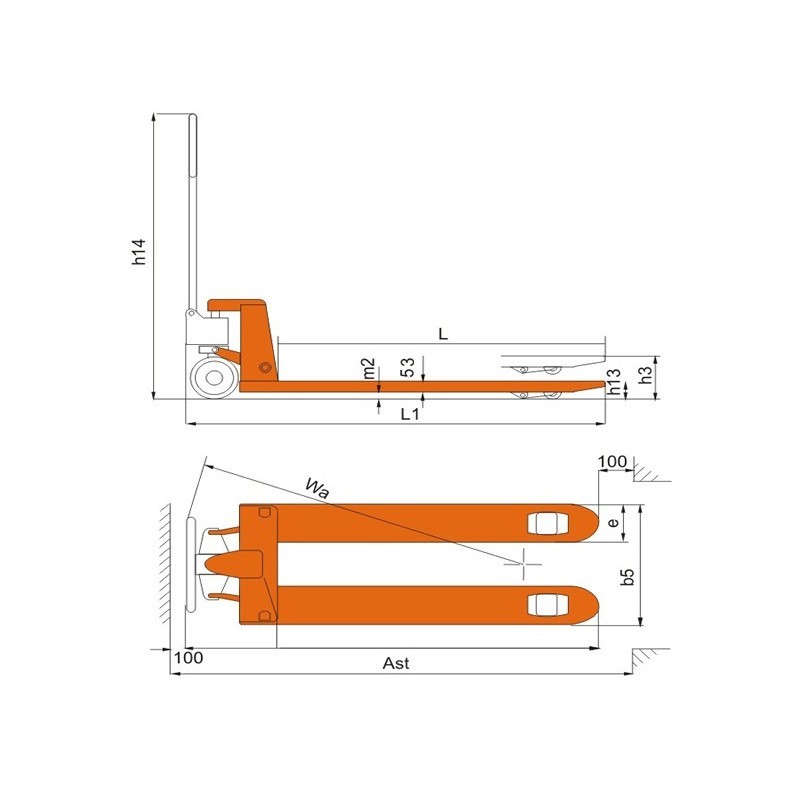 Transpaleta MM 2000 Kg 1150 X 550 mm